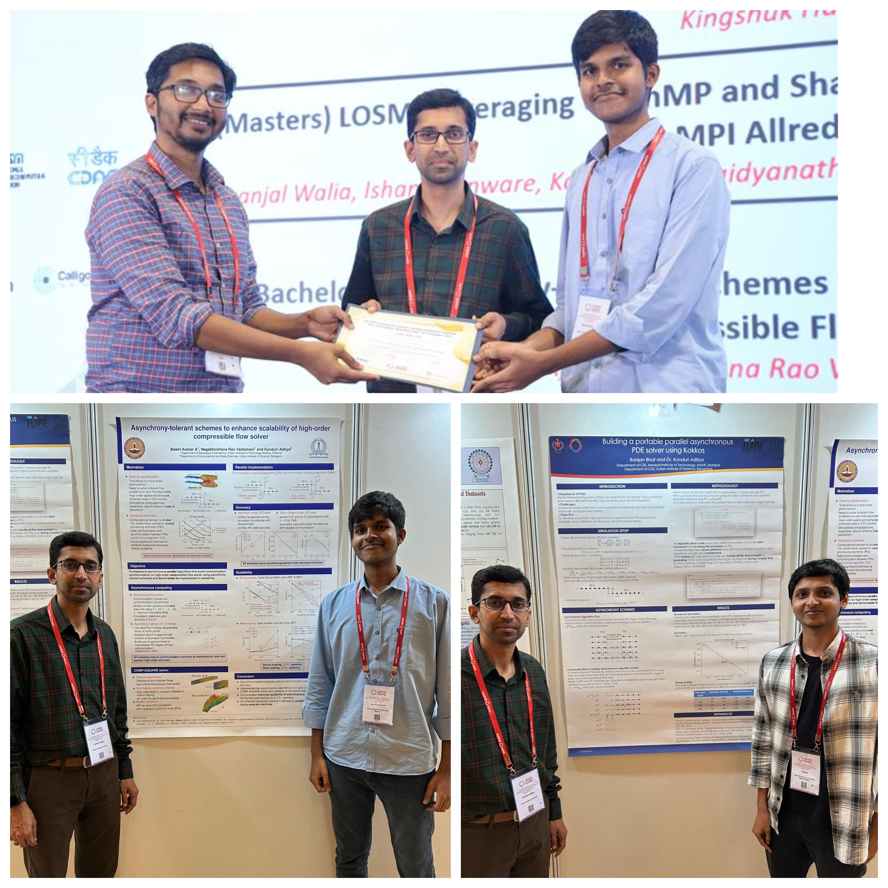 Aswin wins best SRS poster award at IEEE HiPC conference 2024 | FLAME Lab, CDS, IISc